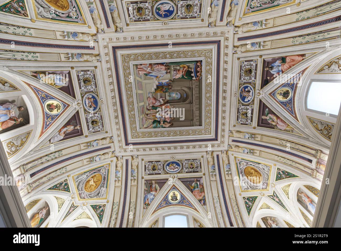 Interior view of the Monastery of El Escorial in San Lorenzo de El ...