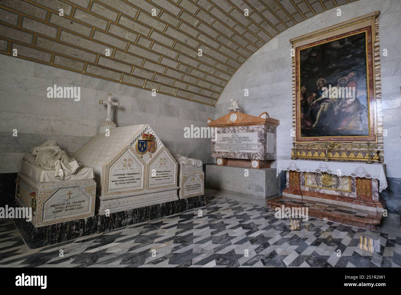 Interior view of the Monastery of El Escorial in San Lorenzo de El ...