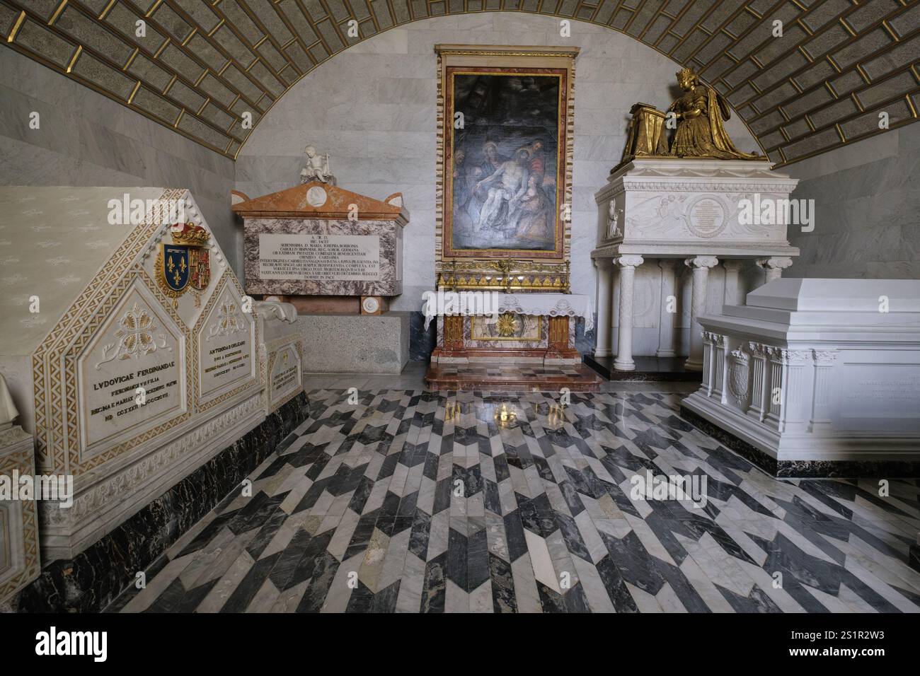 Interior view of the Monastery of El Escorial in San Lorenzo de El ...