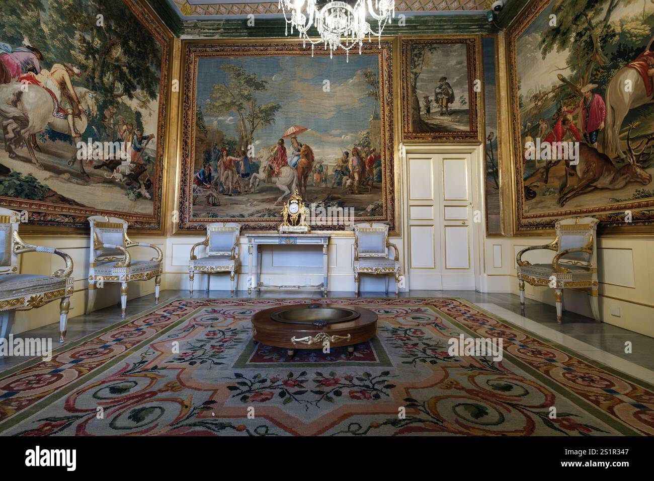 Interior view of the Monastery of El Escorial in San Lorenzo de El ...