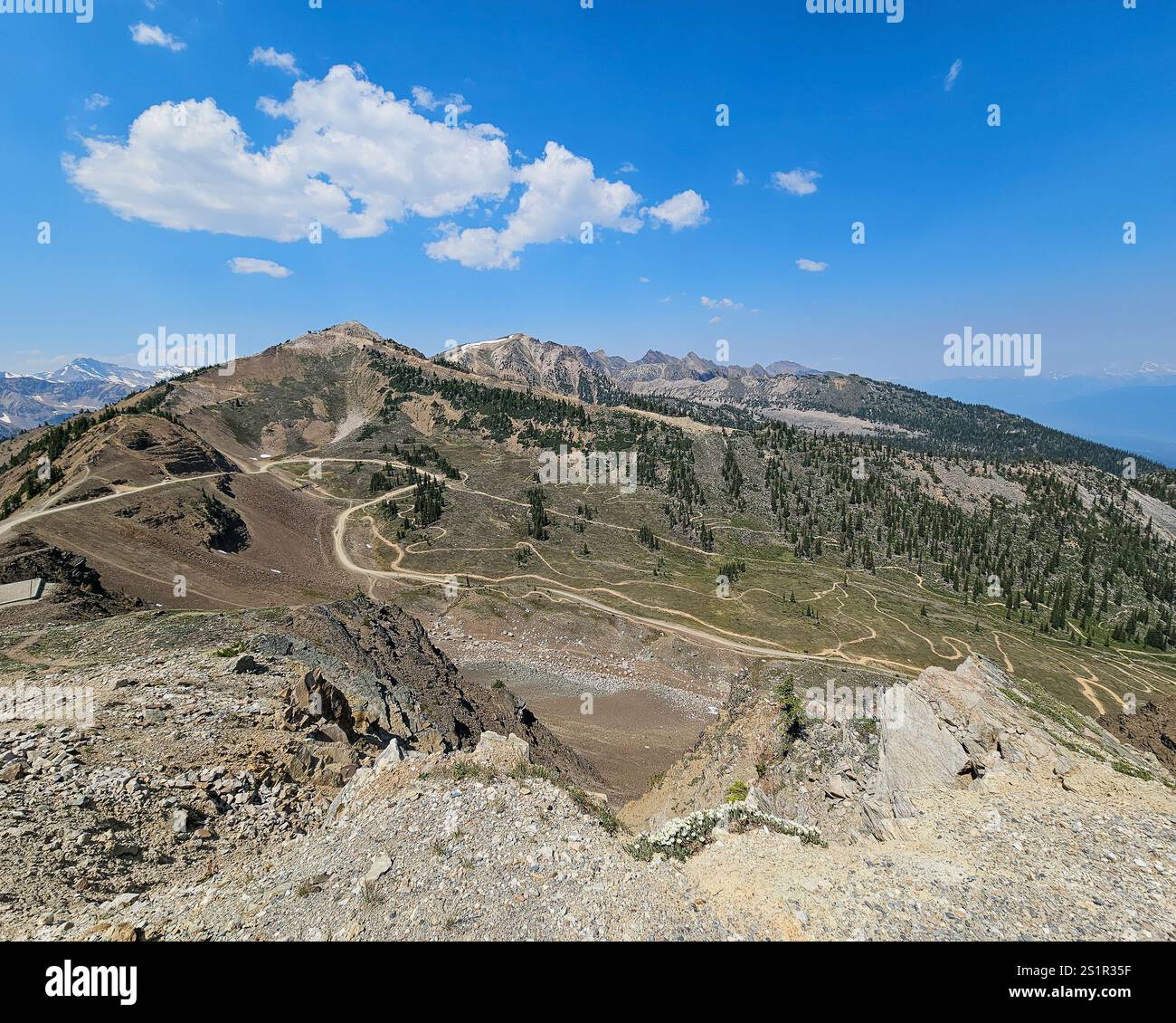 At the top of Kicking Horse Mountain Resort in Golden BC Canada Stock ...