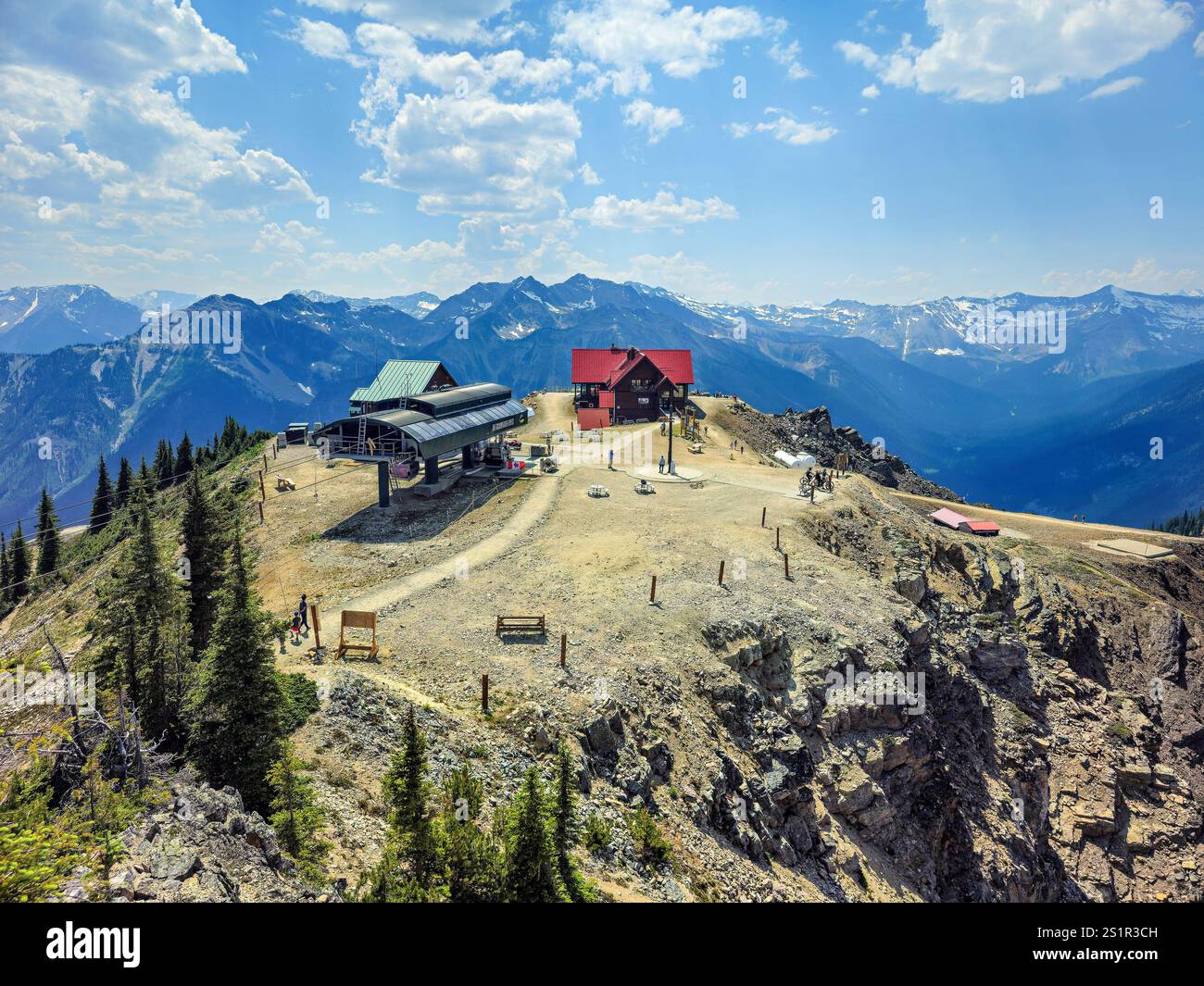 At the top of Kicking Horse Mountain Resort in Golden BC Canada Stock ...