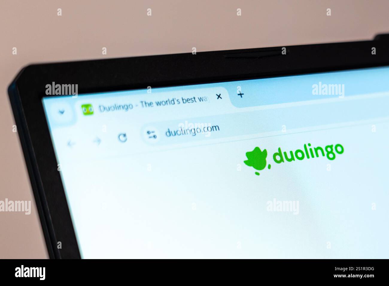 New York, USA - January 01, 2025: Official website of Duolingo language ...