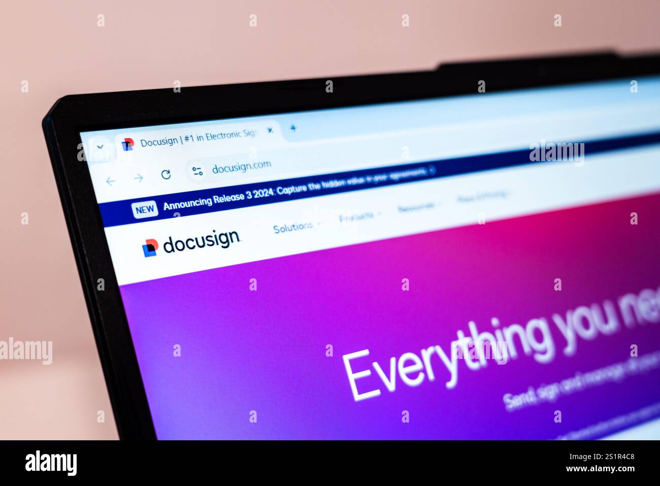 New York, USA - January 01, 2025: DocuSign website displayed on ...