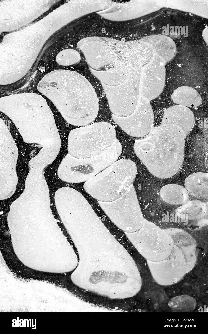 Abstract patterns in ice Black and White Stock Photos & Images - Alamy