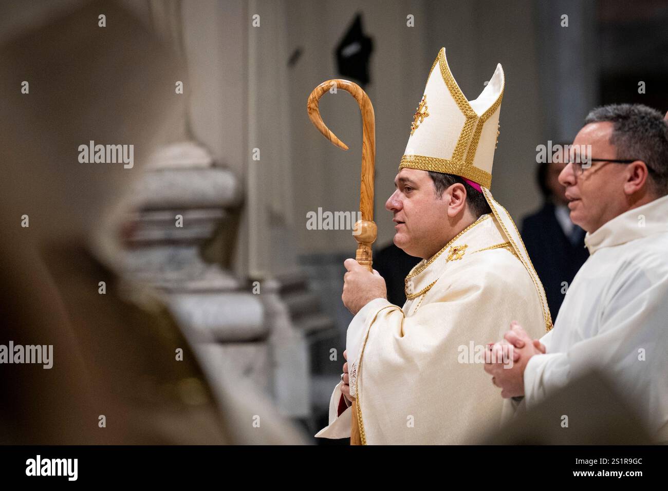 Mons. Renato Tarantelli Baccari seen during his Episcopal Ordination at ...