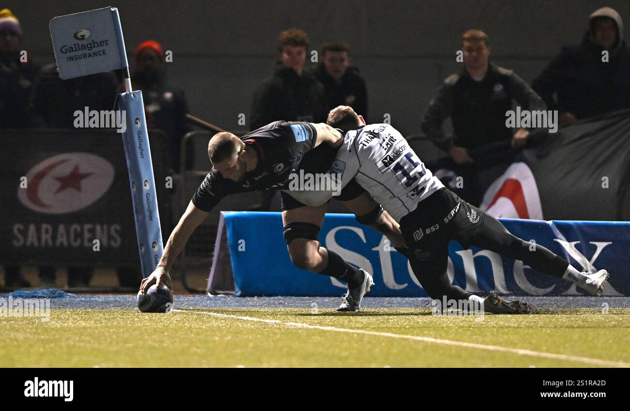 Hendon, United Kingdom. 04th Jan, 2025. Gallagher Premiership Rugby ...