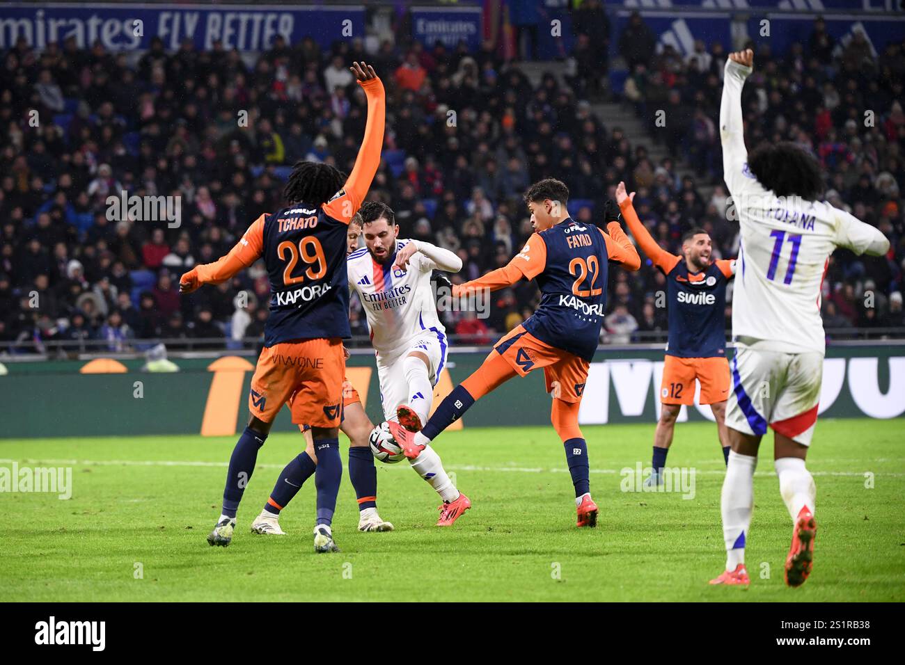 22 Khalil FAYAD (mhsc) - 18 Rayan CHERKI (ol) during the Ligue 1 ...