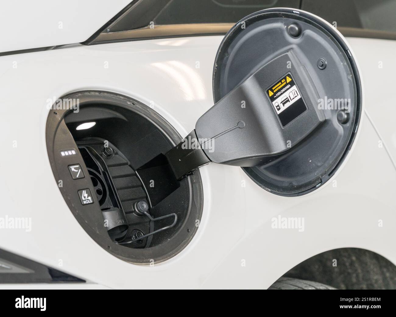 Level 2 240V home charging socket of modern electric car to recharge ...