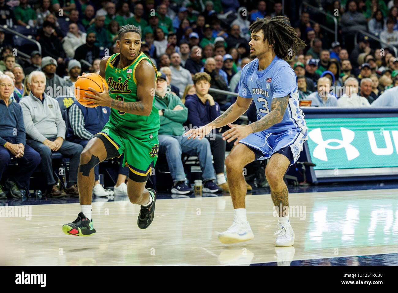 South Bend, Indiana, USA. 04th Jan, 2025. Notre Dame guard Markus ...