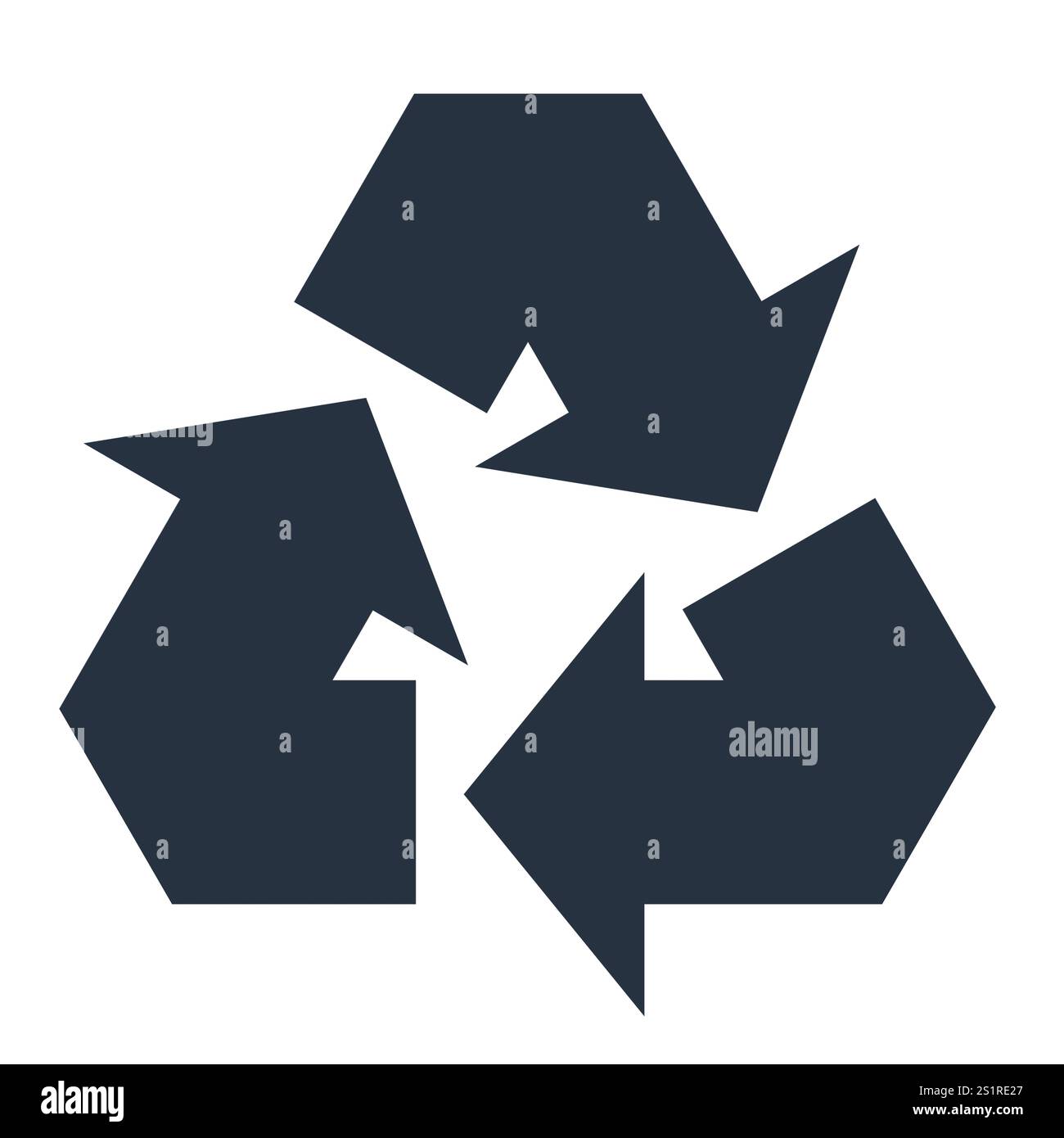 Recycling symbol. Three chasing arrows on white background Stock Photo ...