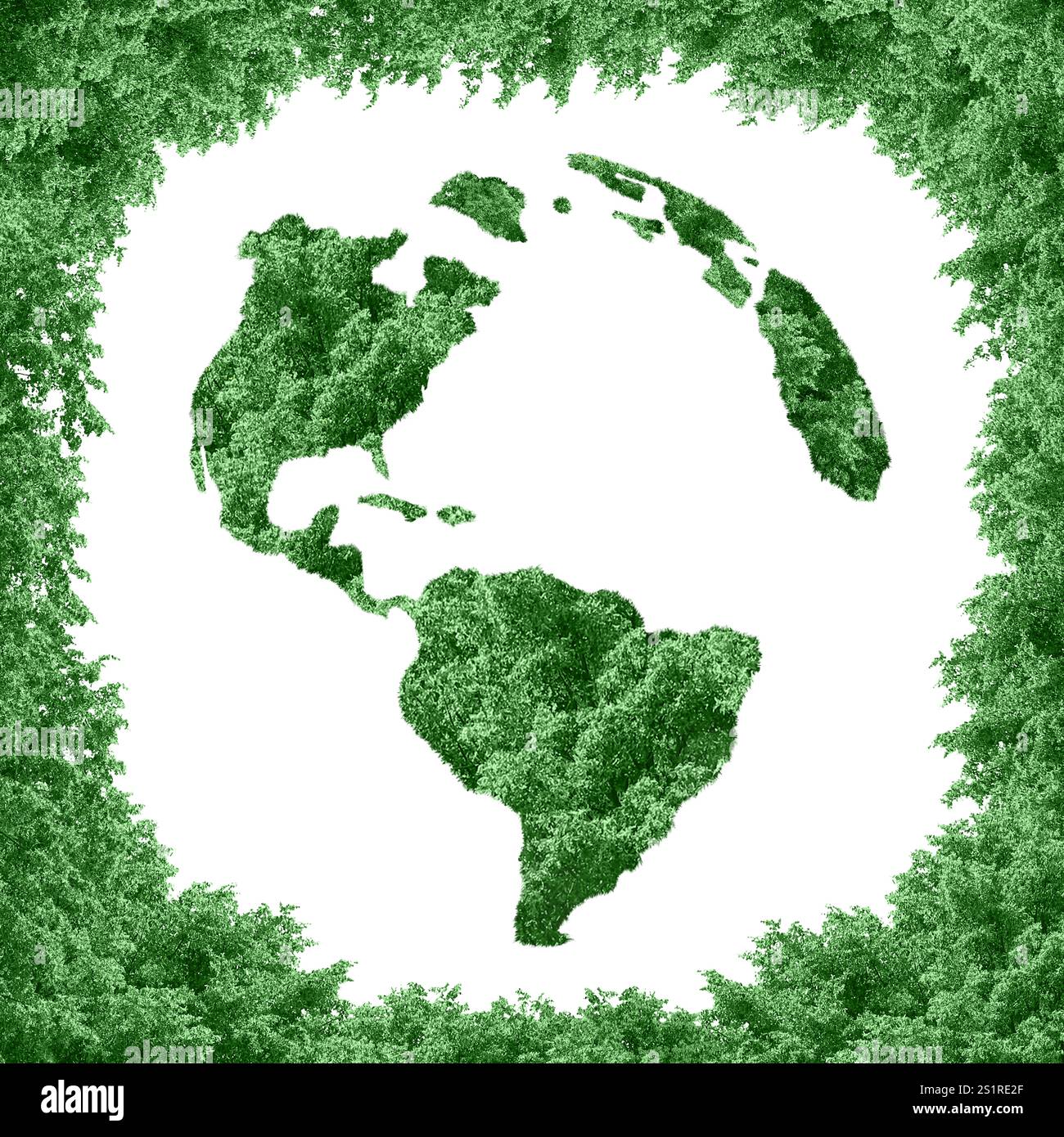 Save Earth. Globe with green plants shaping continents on white ...