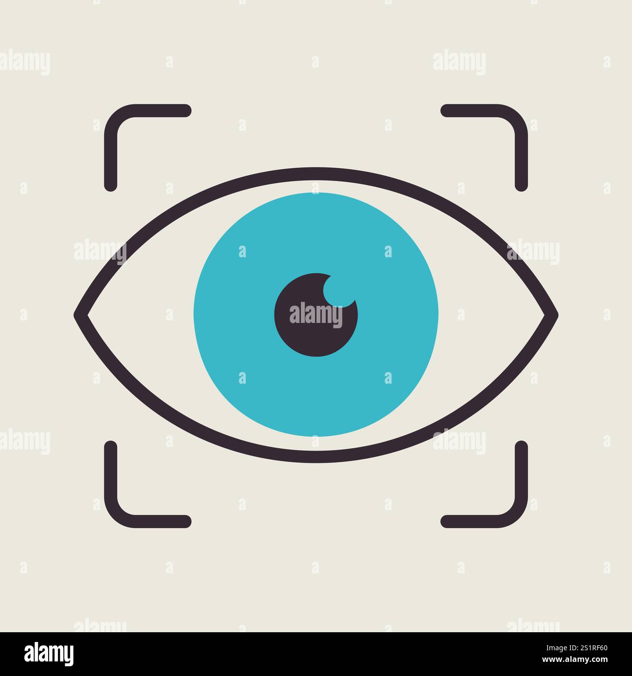 Eye scan vector icon. Retina check symbol. Security sign. Graph symbol ...