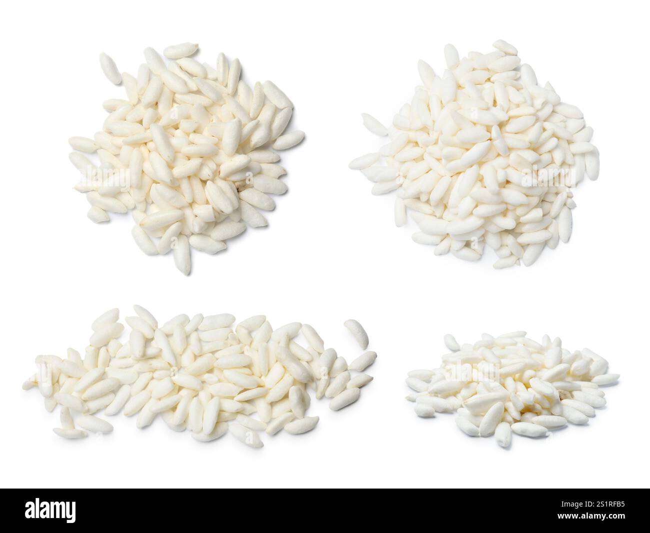 Crispy puffed rice isolated on white, set Stock Photo - Alamy