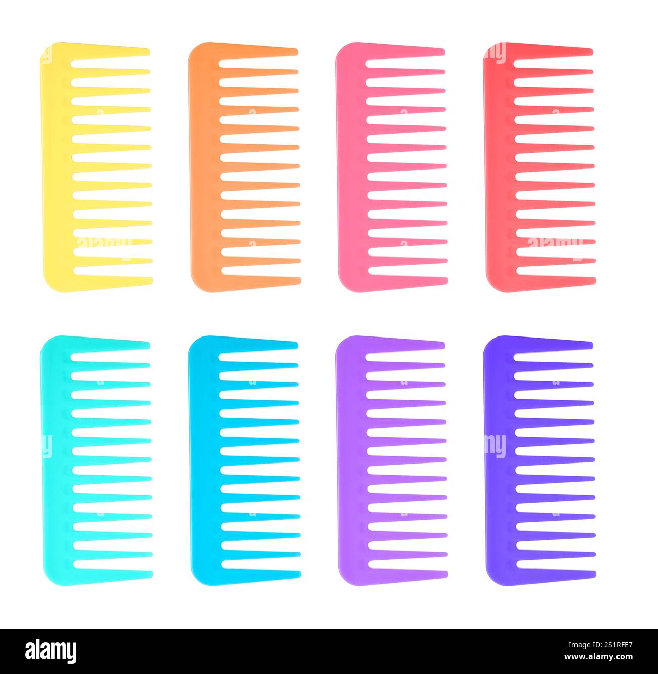 Combs of different colors isolated on white Stock Photo - Alamy
