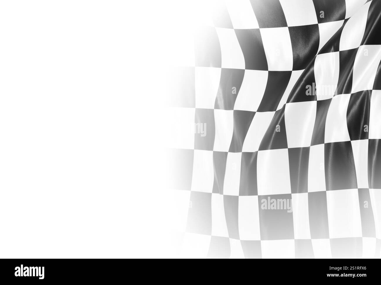 Racing flag with black and white checkers on white background Stock ...
