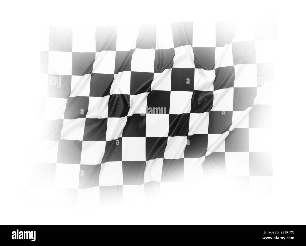 Racing flag with black and white checkers on white background Stock ...