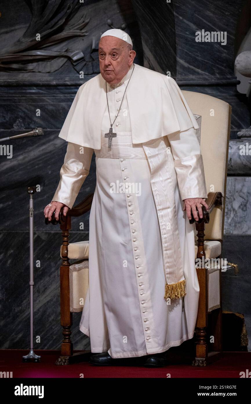 Rome, Italy. 04th Jan, 2025. Pope Francis attends the Episcopal ...