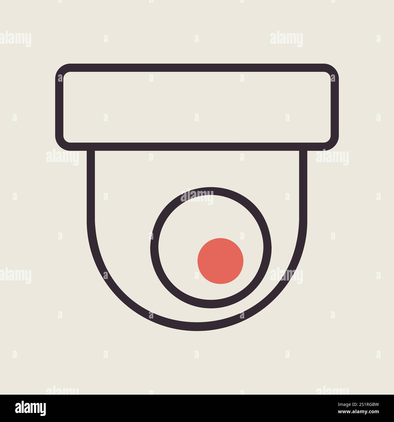 Dome camera vector icon. CCTV, security ceiling video round camera ...