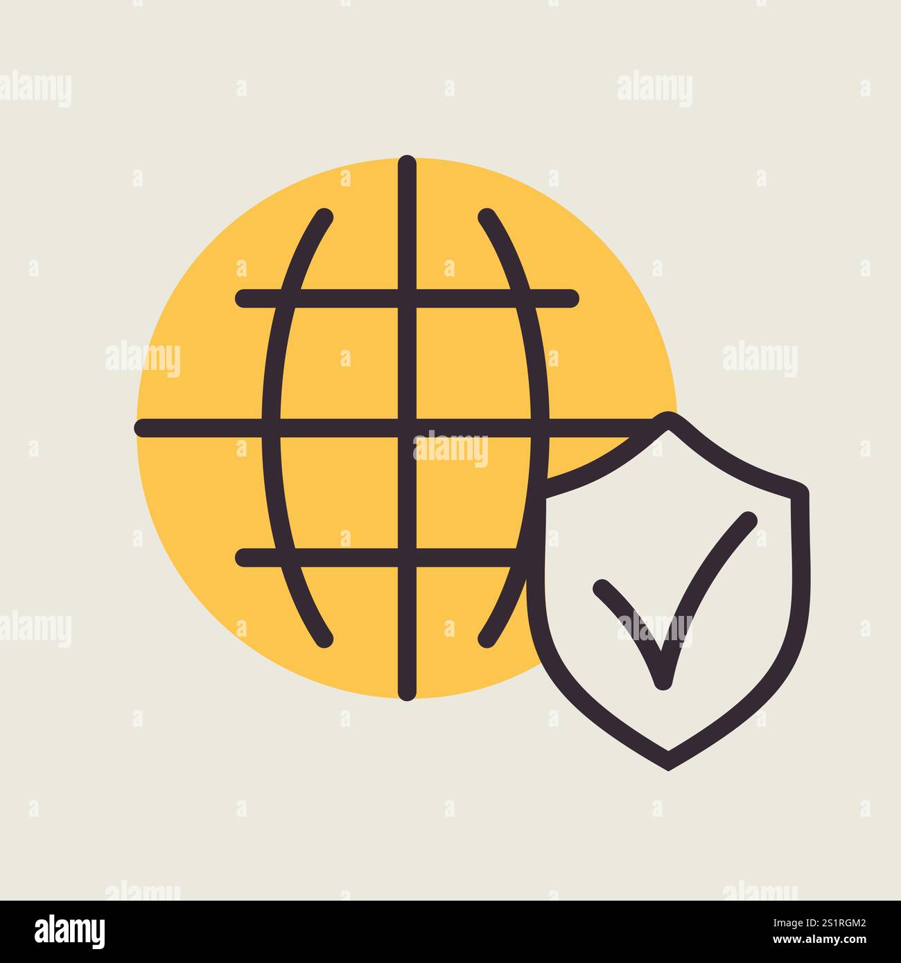Global shield vector icon. Security sign. Graph symbol for your web ...