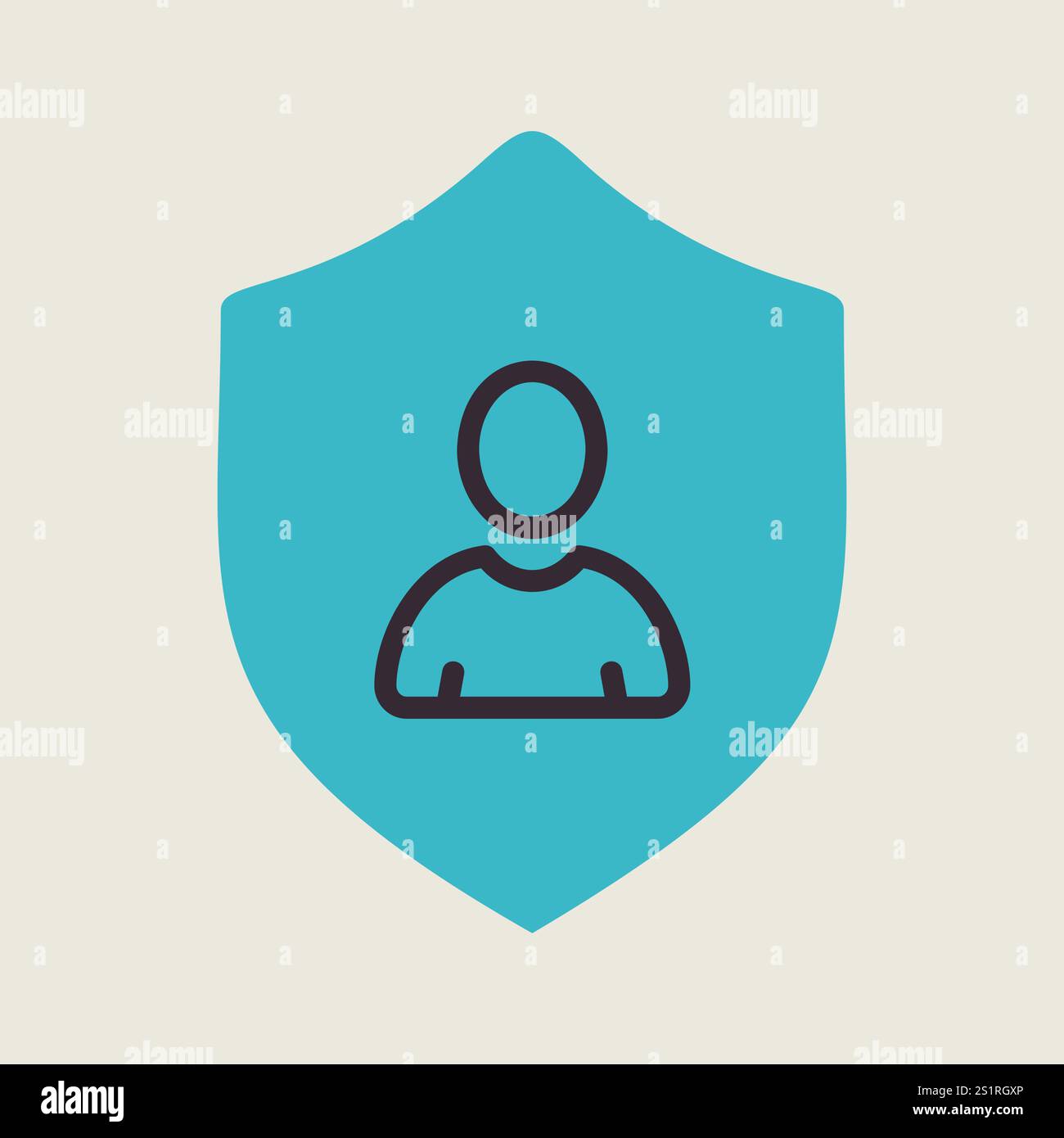 Privacy vector icon. Shield with person silhouette symbol. Personal ...