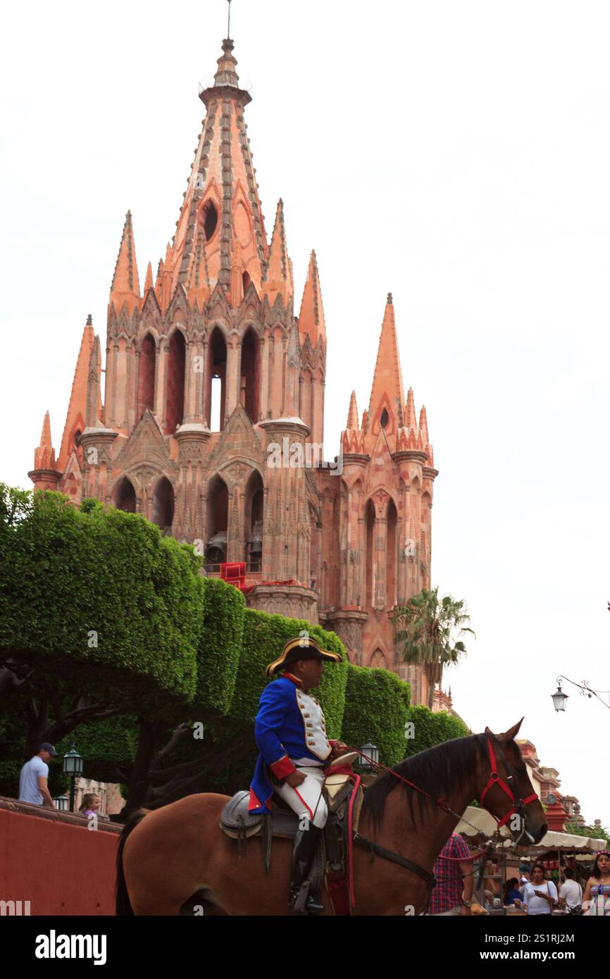 Colorful Horseback Rider Before Majestic Historic Gothic Cathedral ...