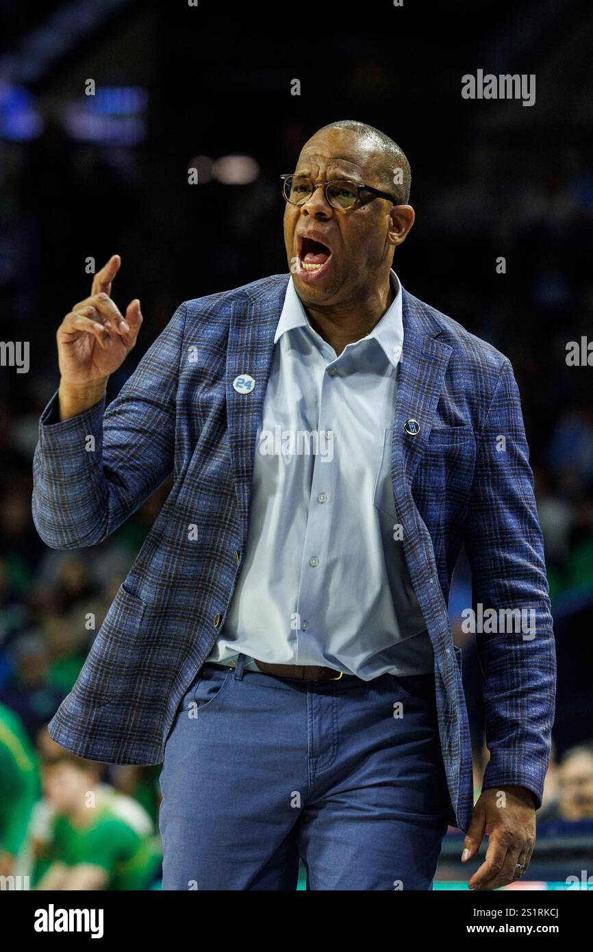 January 04, 2025: North Carolina head coach Hubert Davis during NCAA ...