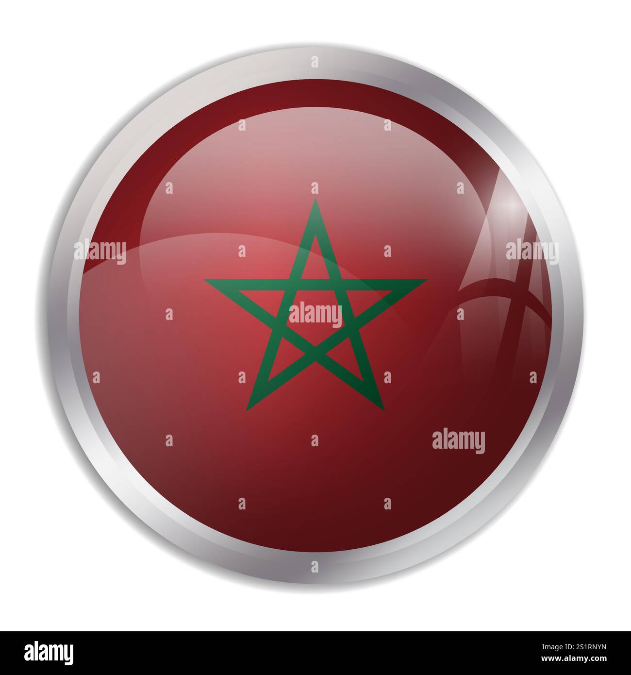 Morocco flag - glossy circle button displays a colorful flag ...