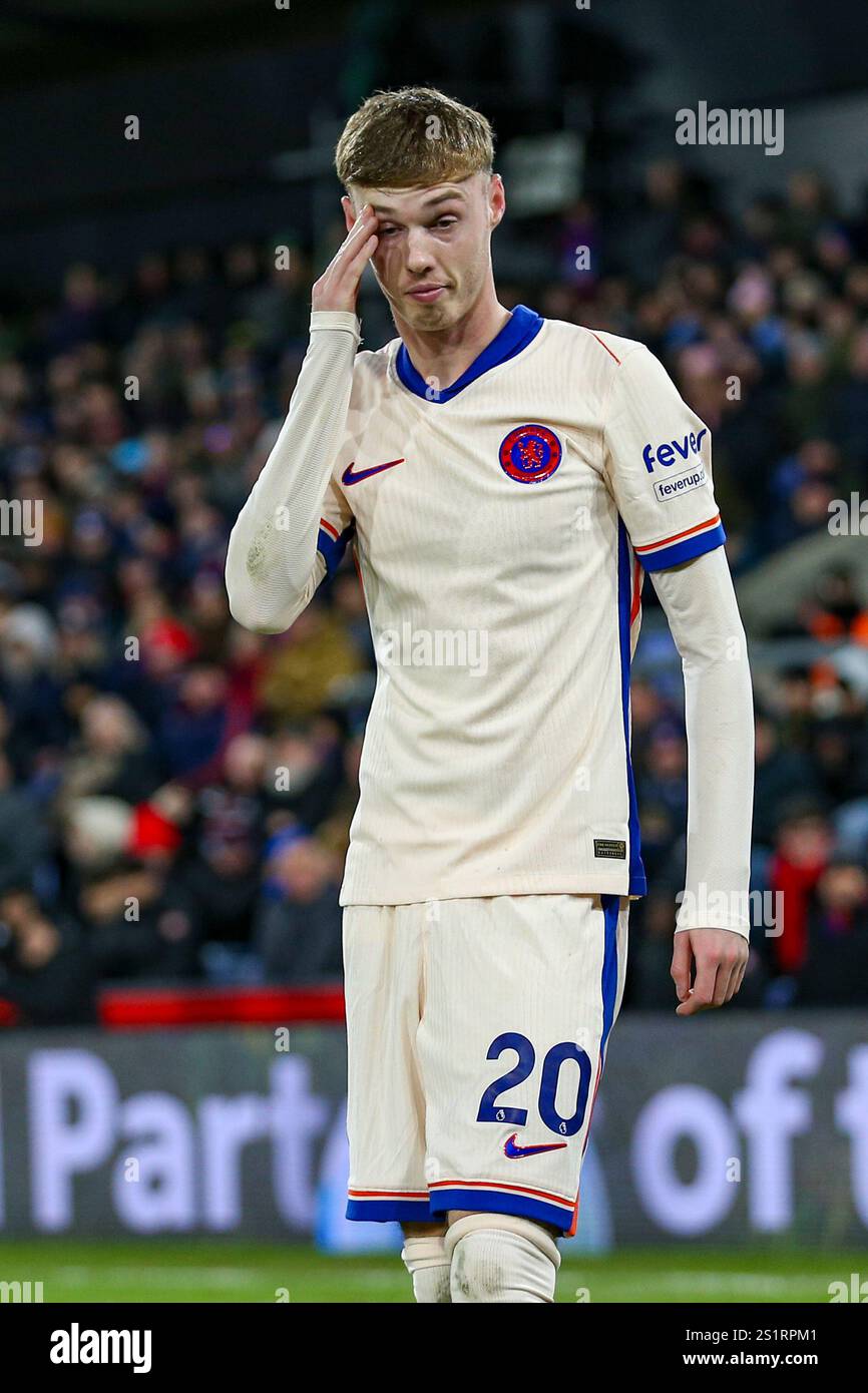 London, UK. 04th Jan, 2025. Chelsea forward Cole Palmer (20) reacts ...