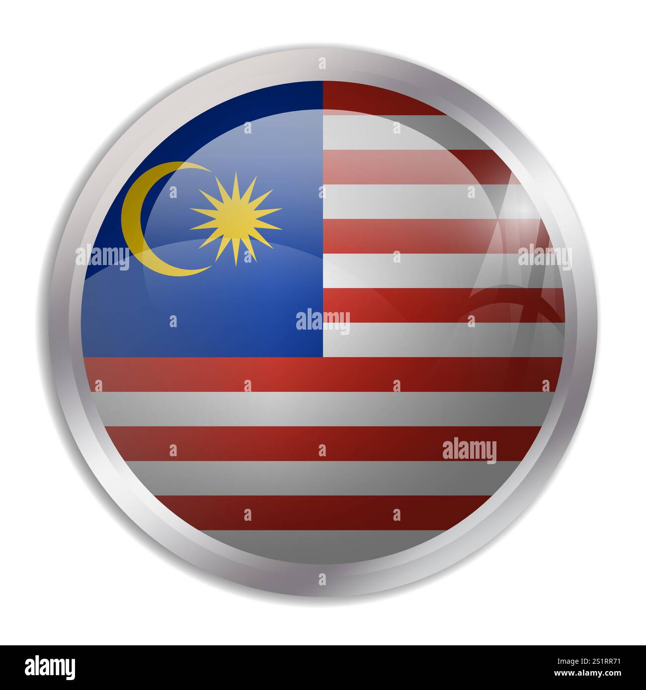 Malaysia flag - glossy circle button displays a colorful flag ...