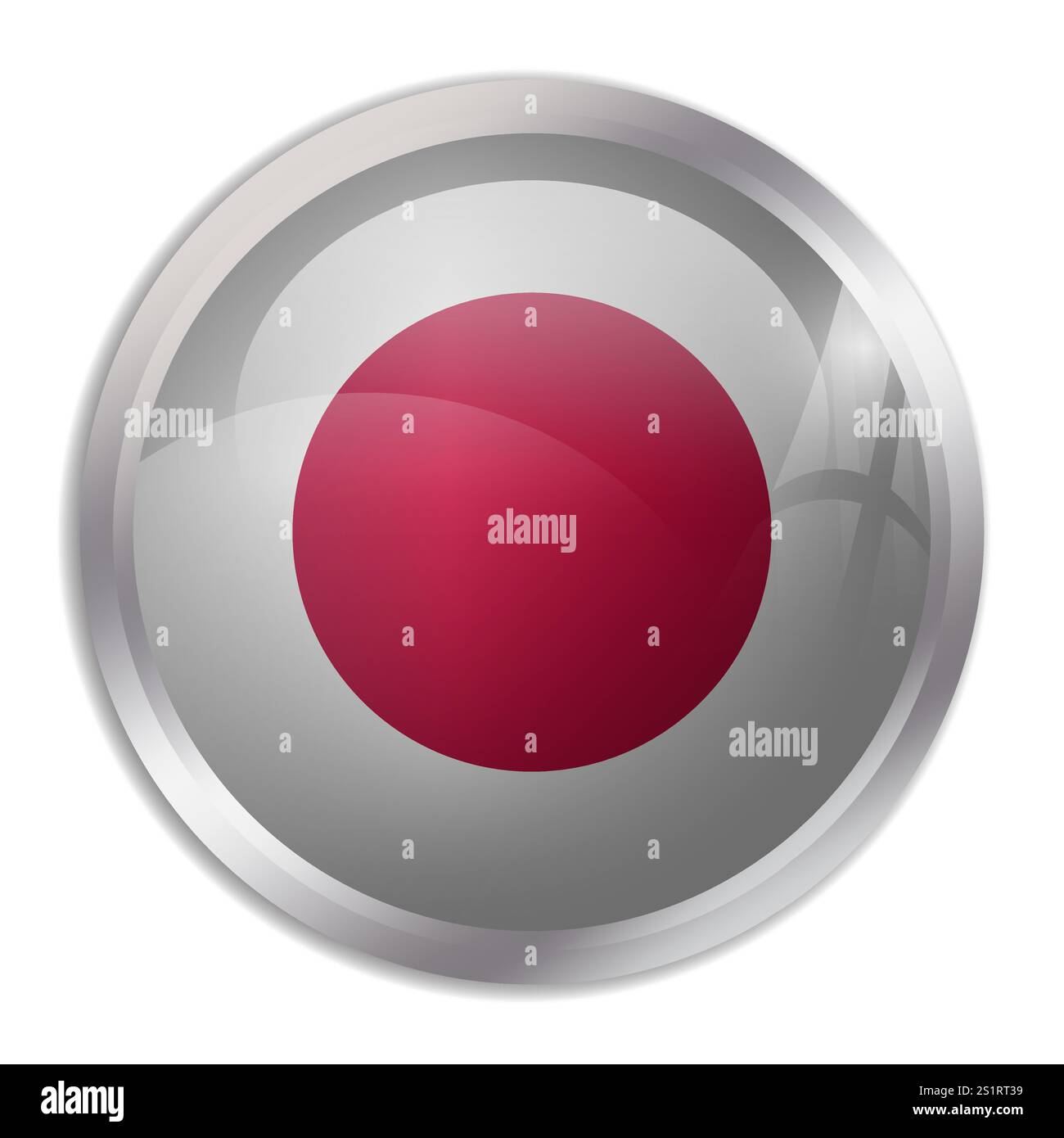 Japan flag - glossy circle button displays a colorful flag representing ...