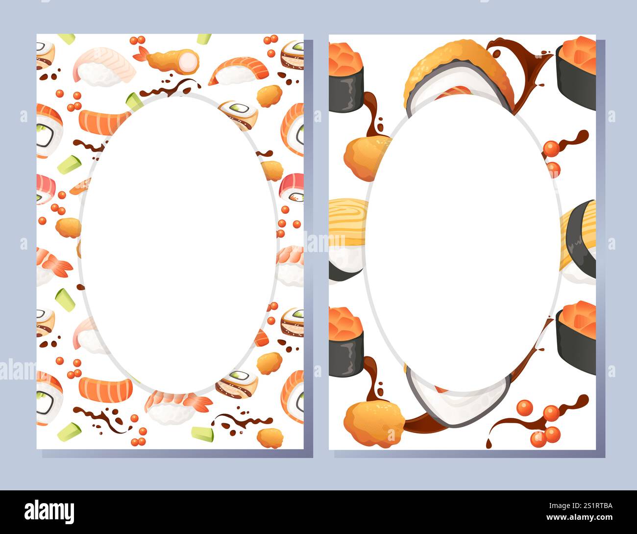 Vertical banner design. Advertising style menu card. Sushi roll japan ...