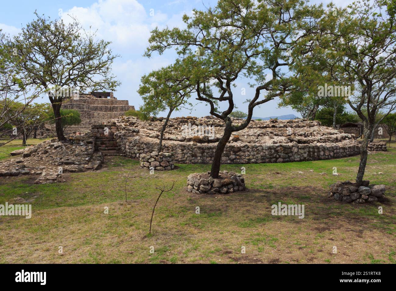 Ancient Stone Ruins Amid Lush Greenery and Trees Under a Blue Sky ...