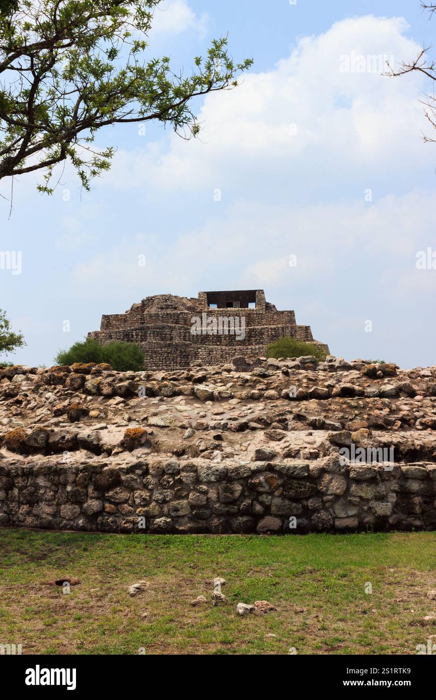 Ancient Stone Ruins of Pyramid Under Blue Sky and Cloudy Conditions ...