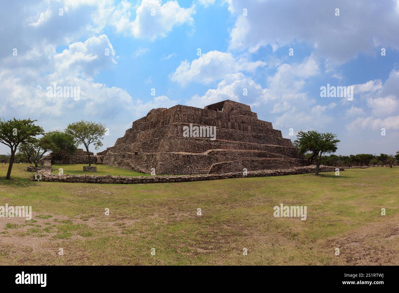 Ancient Stone Pyramid in a Calm Archaeological Park Surrounded by Trees ...
