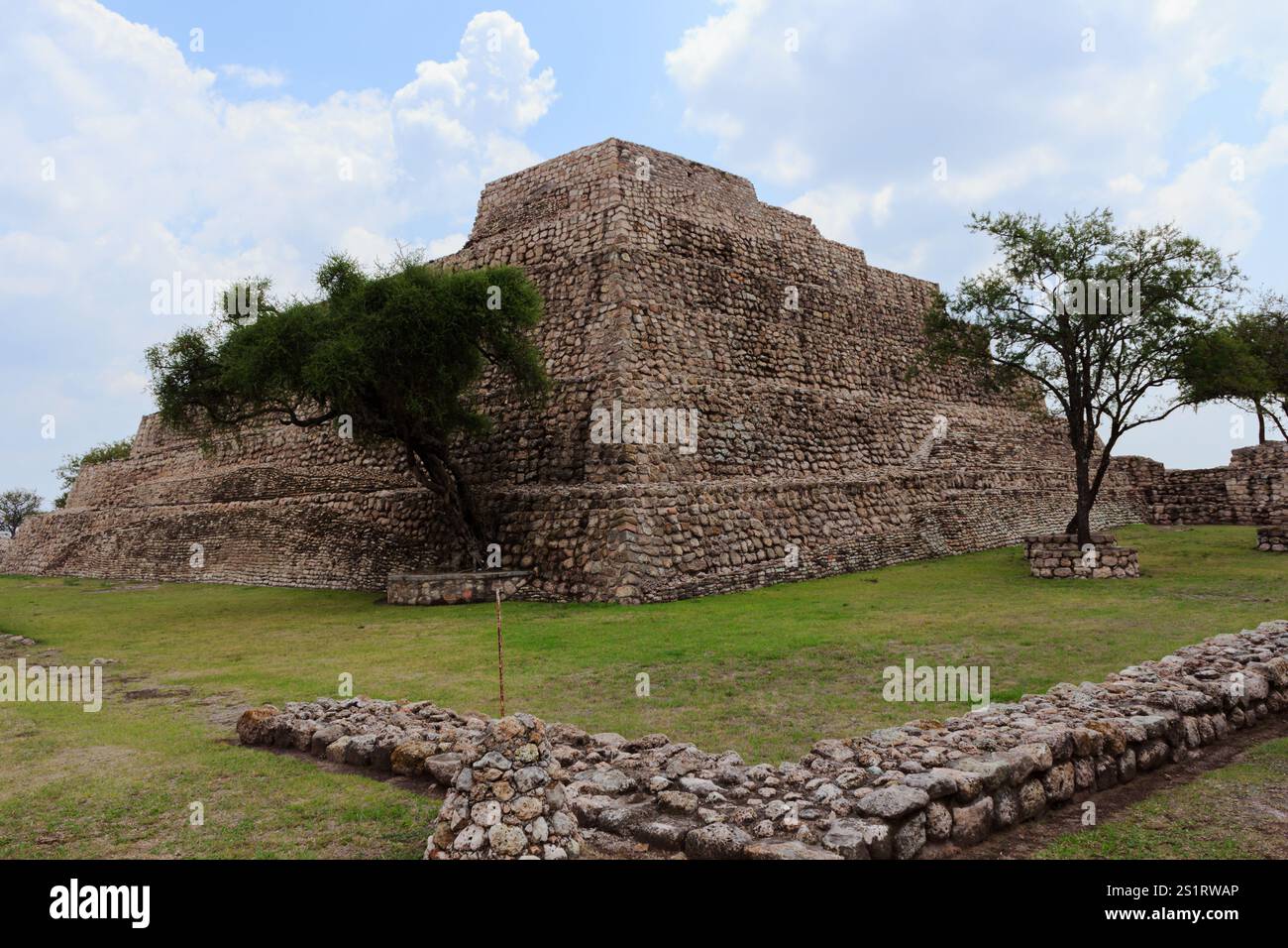 Ancient Stone Pyramid in a Calm Archaeological Park Surrounded by Trees ...