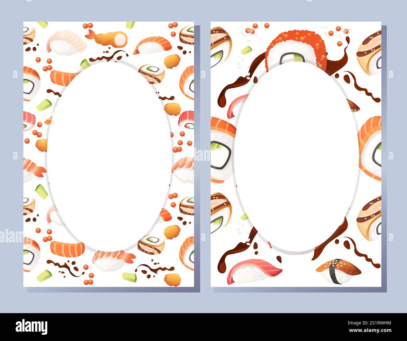 Vertical banner design. Advertising style menu card. Sushi roll japan ...