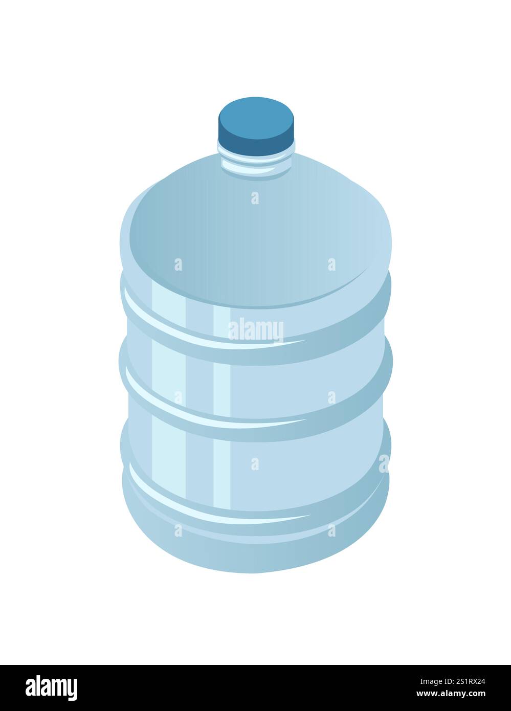 Isometric transparent water tank. Water bottle for cooler with cold and ...