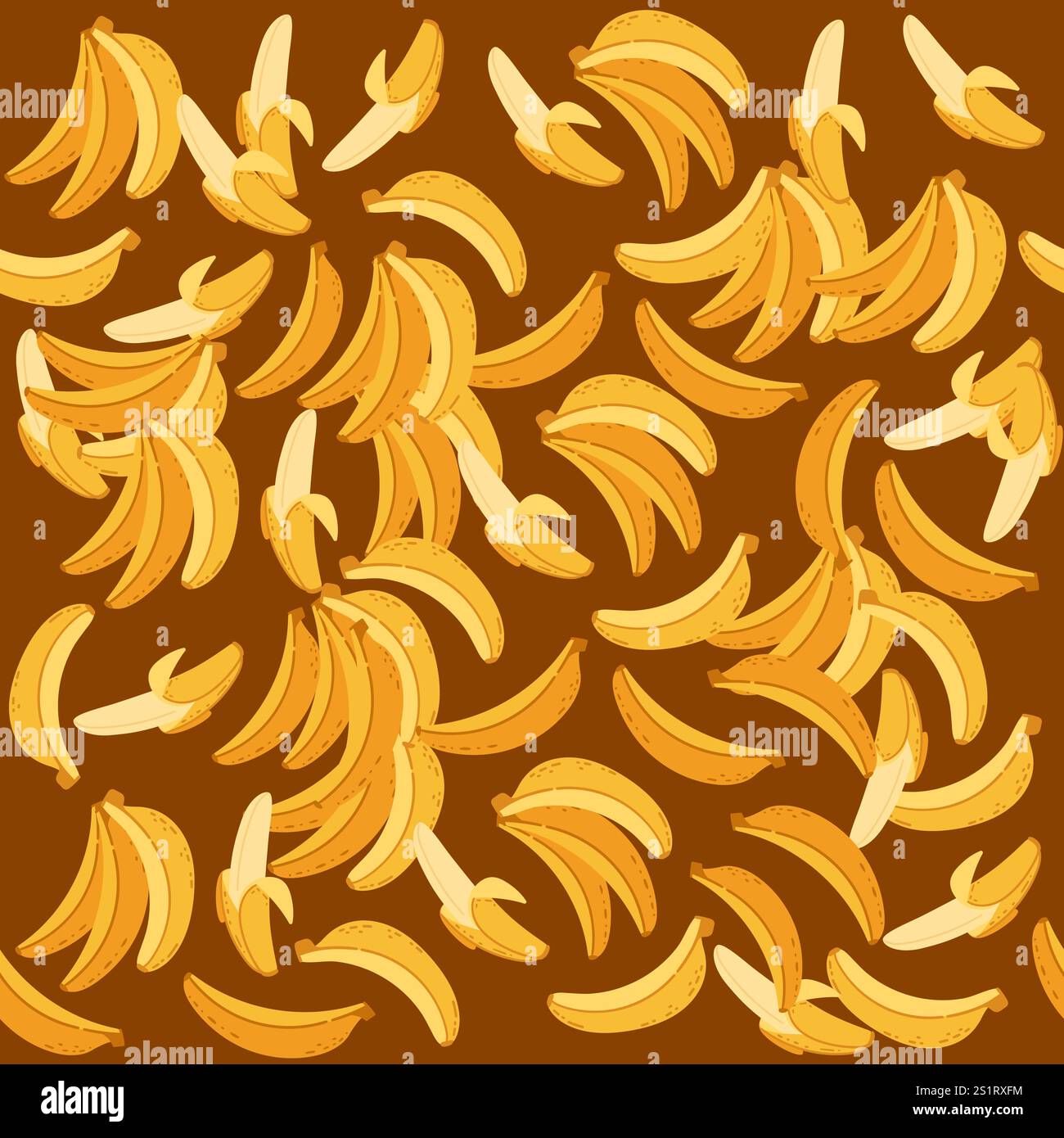 Seamless pattern of bananas on brown background. Ideal for food ...