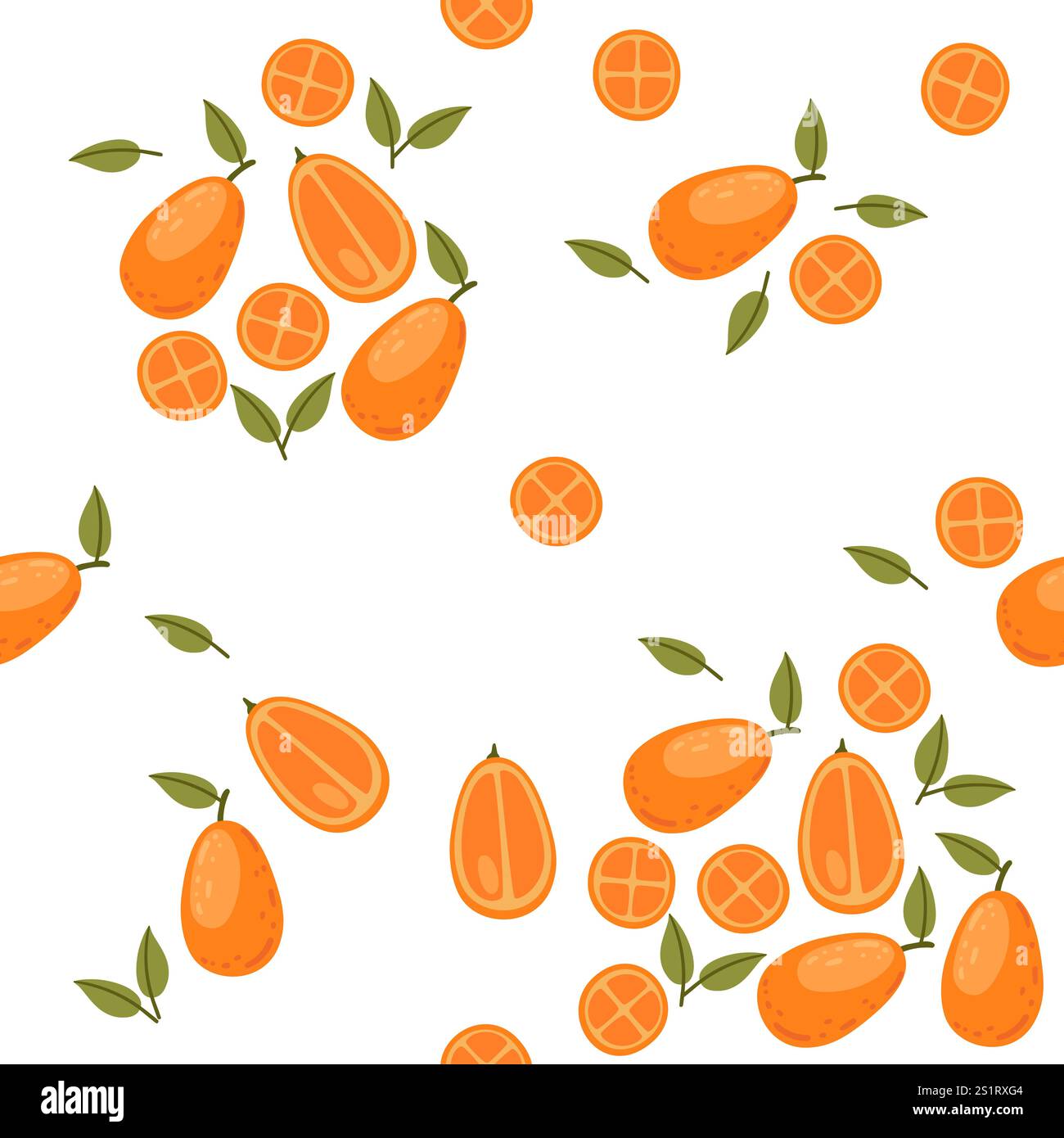 Seamless pattern of citrus on white background. Ideal for food ...
