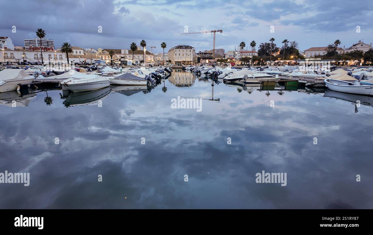 boats are parked at faro marina, also known as doca de faro, during ...