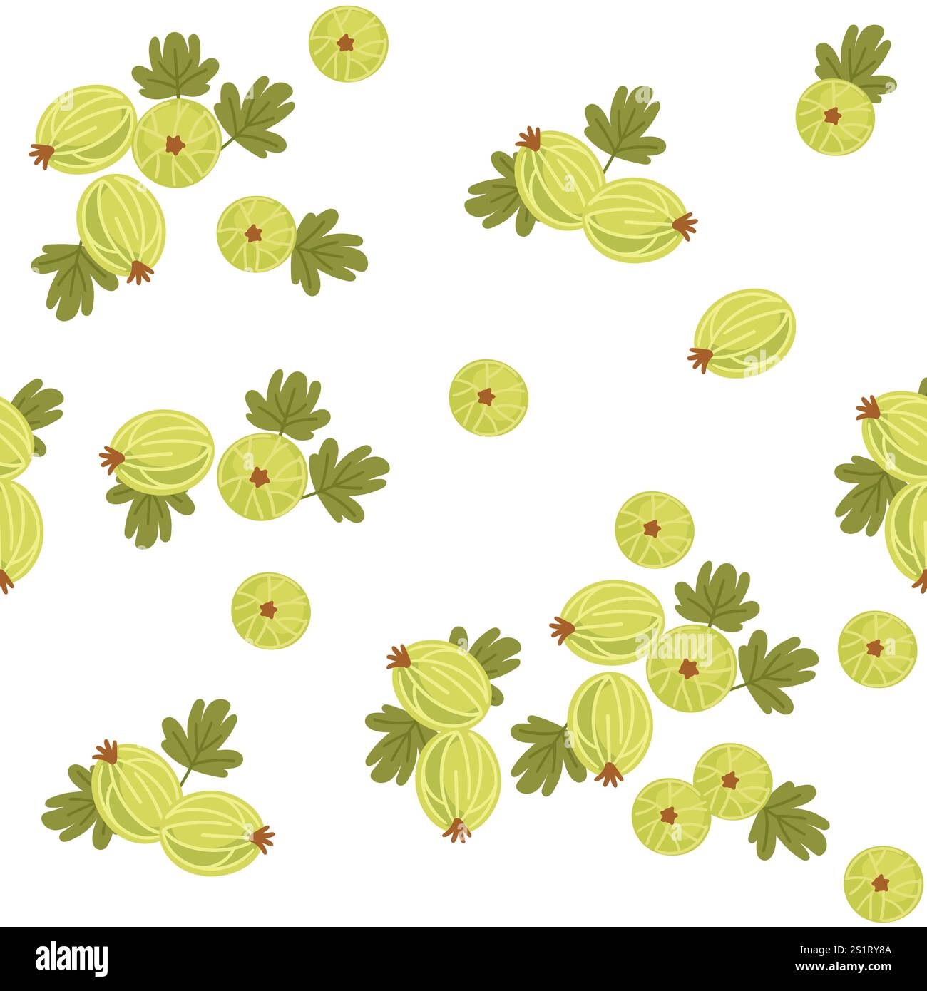 Green leaves gooseberry tree in Stock Vector Images - Alamy