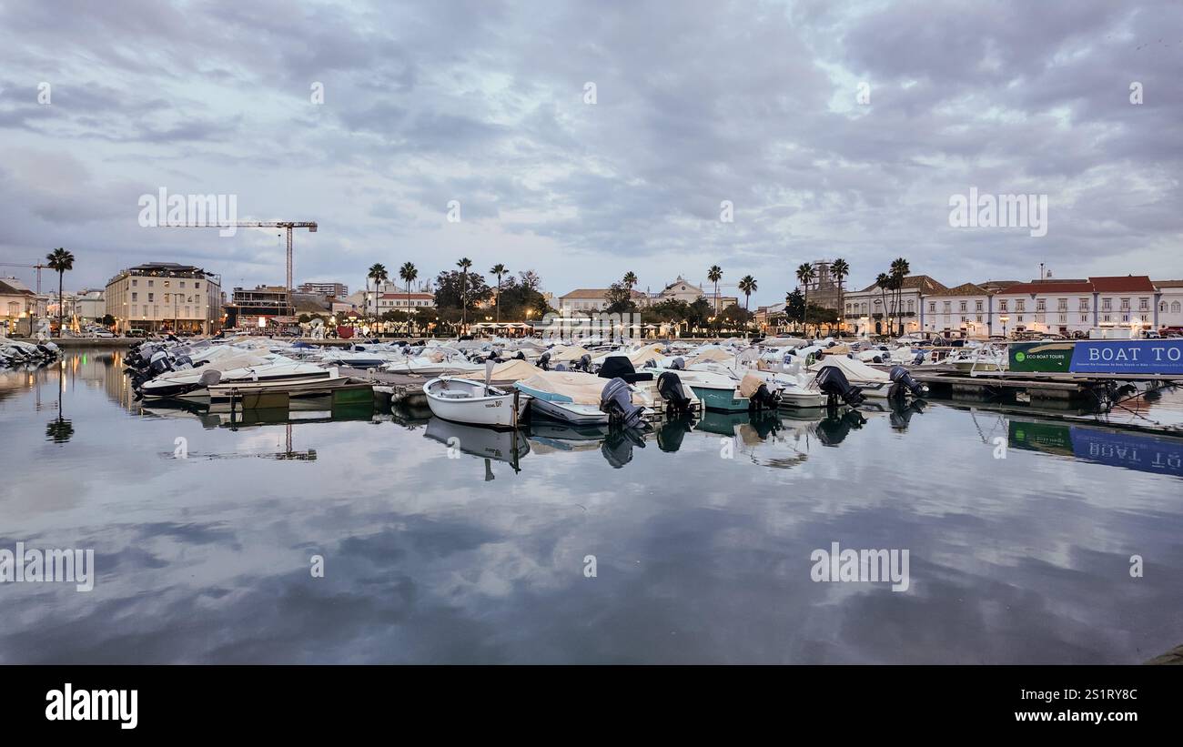 boats are parked at faro marina, also known as doca de faro, during ...