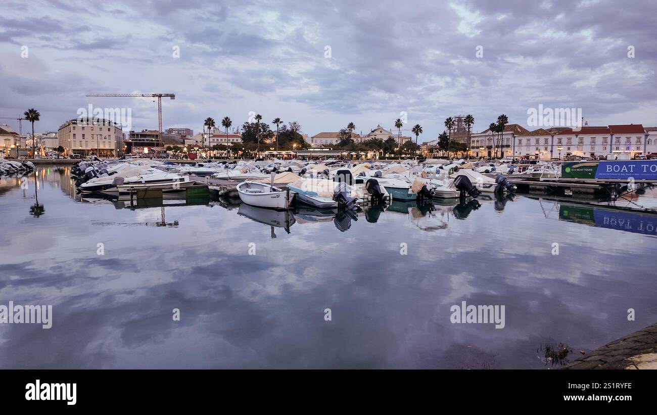 boats are parked at faro marina, also known as doca de faro, during ...