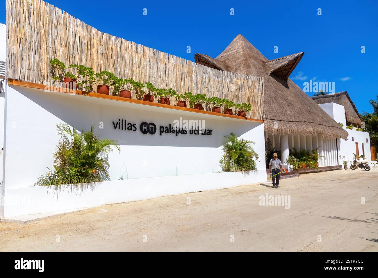 Modern Resort Entrance of Villas HM Palapas Del Mar with Rustic Charm ...
