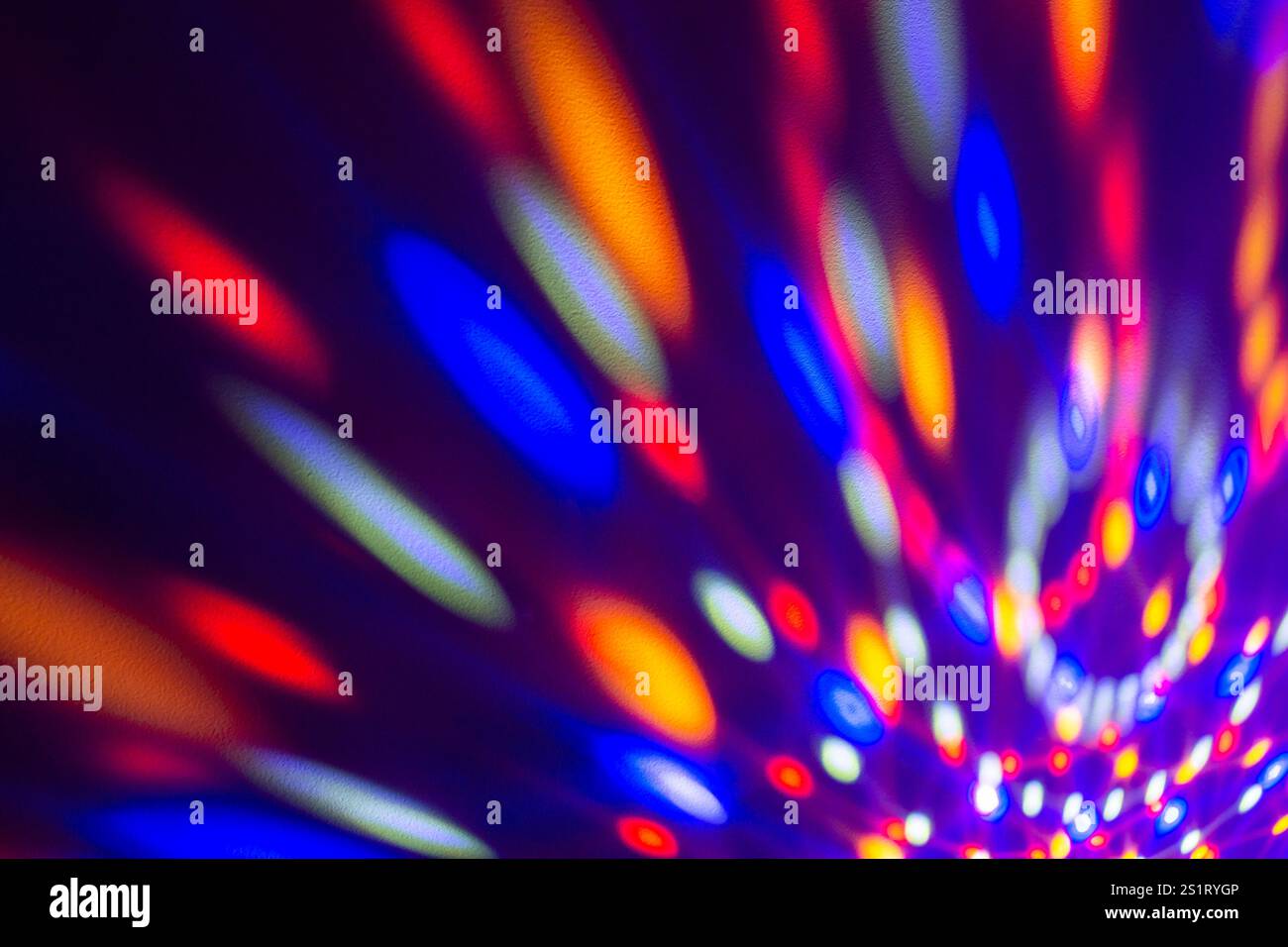 Lighting effects on the wall generated by rotating disco ball Stock ...