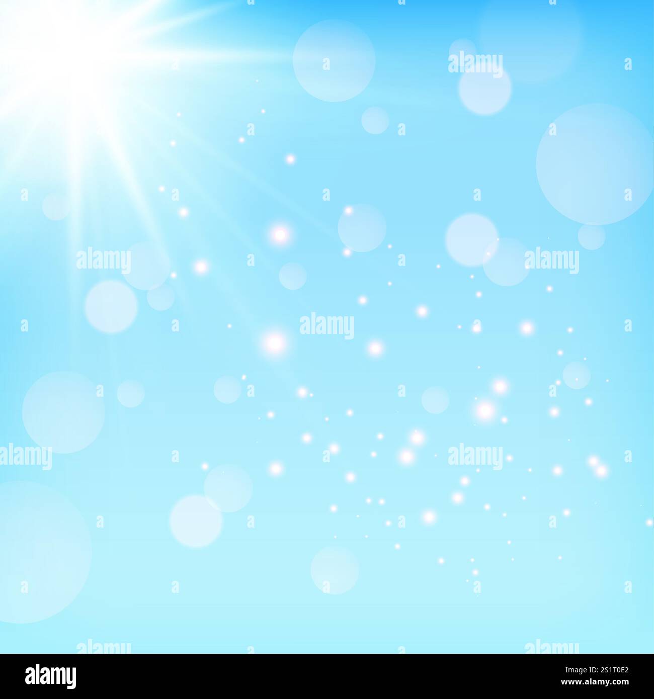 Abstract summer background with white lens flare. Blue green color ...