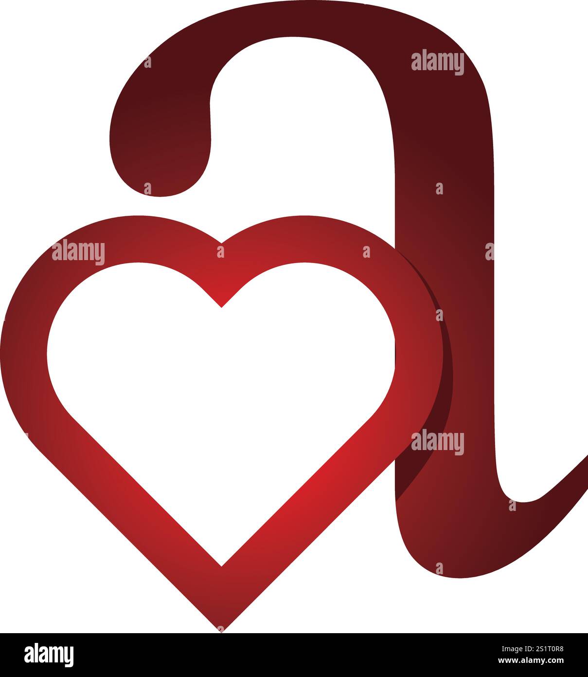Love Inspired Letter A Logo. Vector illustration Stock Vector Image ...