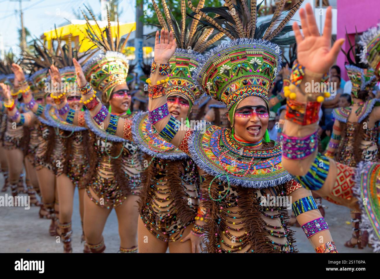 Colorful Festival Parade With Traditional Costumes and Drummers in ...