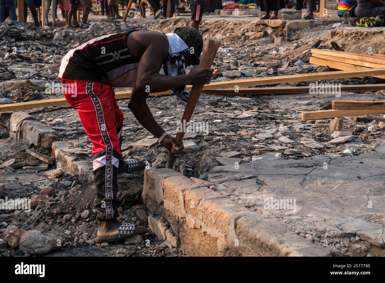 January 4, 2025, Accra, Accra, Ghana: Traders start rebuilding the ...